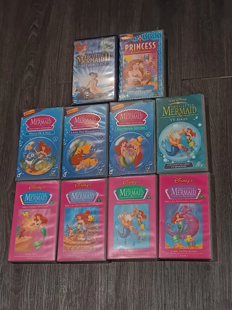 10 ARIEL LITTLE Mermaid Disney Princess Video Tapes Vintage VHS Bundle ...