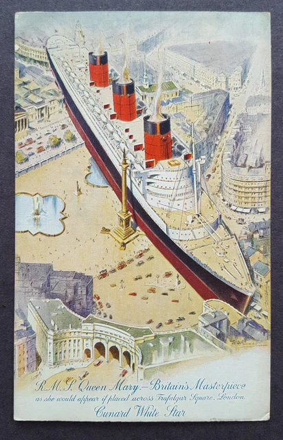 RMS QUEEN MARY , Britain's masterpiece - Cunard White Star advertising ...