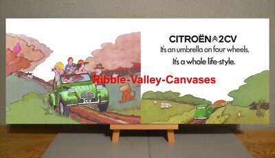 HANDMADE CANVAS OF Citroen 2CV/2CV6 1970s Advert 12'' x 30''x 1.5inch £ ...