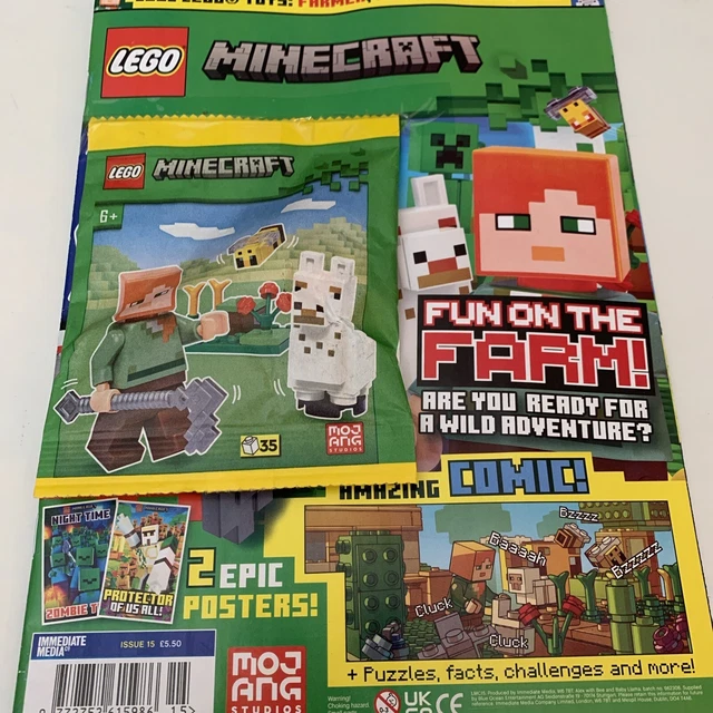 LEGO MINECRAFT ISSUE 15 Magazine Inc Farmer Llama And Bee 6+ Comic £15. ...