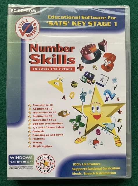NUMBER SKILLS SATS Key Stage 1 Educational Software PC CD ROM New and ...