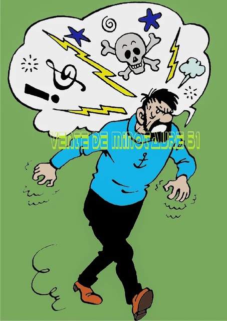 Tintin Capitaine Haddock En Colère Affiche Plastifiée Eur 6 00