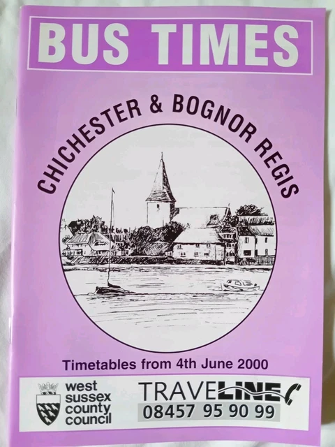 WEST SUSSEX COUNTY Council Bus Timetables Booklet Chichester Bognor ...