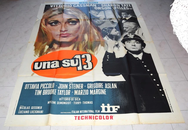 MANIFESTO UNA SU 13 Vittorio Gassman Vittorio De Sica Sharon Tate Orson ... MANIFESTO UNA SU 13 Vittorio Gassman Vittorio De Sica Sharon Tate Orson ...