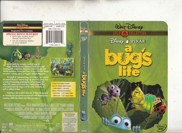 A BUGS LIFE-1998-WALT Disney Gold Collection-Movie WDGC-DVD $25.00 ...