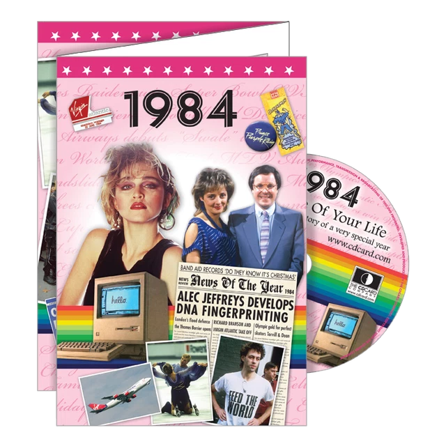 1984 DELUXE BIRTHDAY CARD With DVD Of The Year. 41st Birthday. Greeting ...