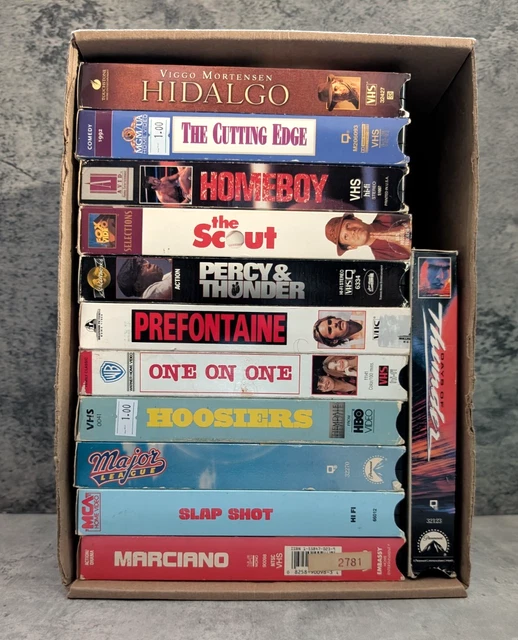 HUGE SPORTS MOVIE VHS lot. Hackman, Newman, Hopper, Cruise, Mortensen ...