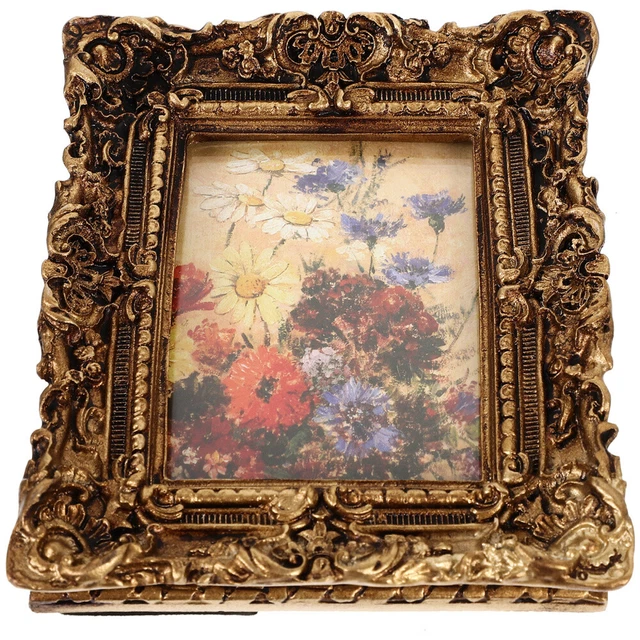 RESIN PHOTO FRAME Vintage Painting Frames Old Picture Antique Brass ...
