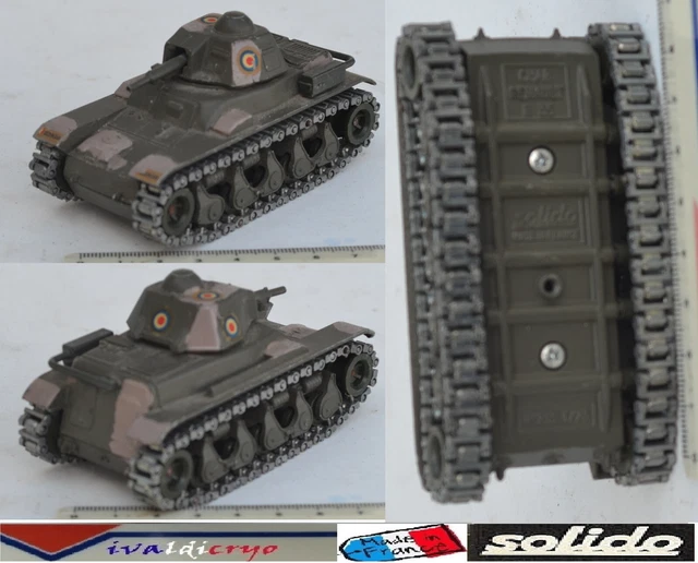 CHAR TANK RENAULT R35 armée france 1/50 solido militaire n 233 01/73 ...