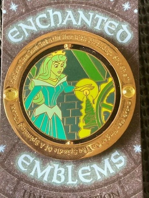 AURORA & SPINNING Wheel Sleeping Beauty Enchanted Emblems Disney Pin ...
