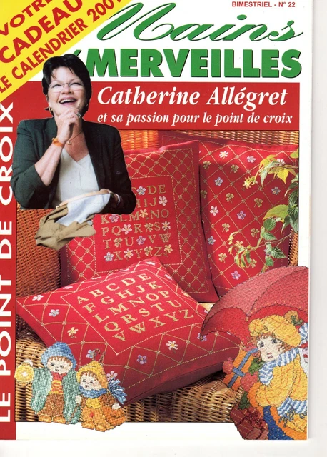 MAGAZINE FRANÇAIS MAINS et merveilles - N 22, Modèles de point de croix ...