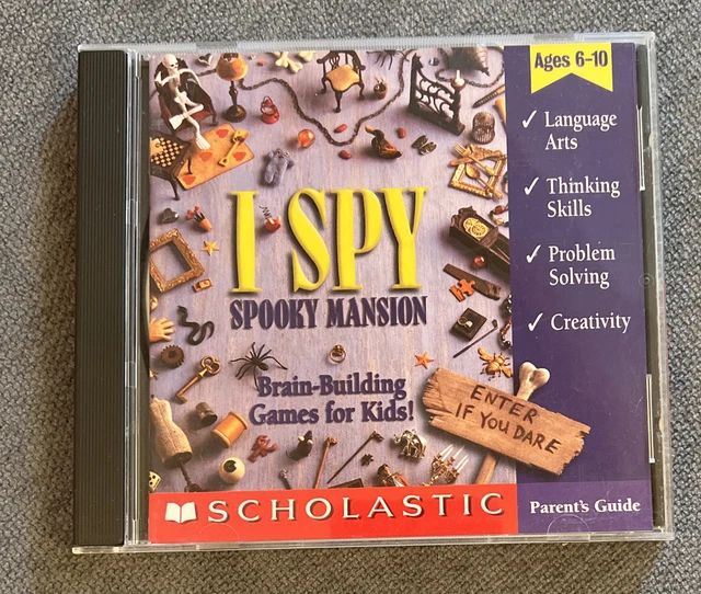 SCHOLASTIC I SPY Spooky Mansion PC CD-ROM Windows Mac 1999 Educational ...