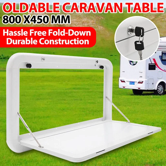 CARAVAN TABLE FOLDING Picnic Camping Motorhome RV Desk Outdoor Locked ...
