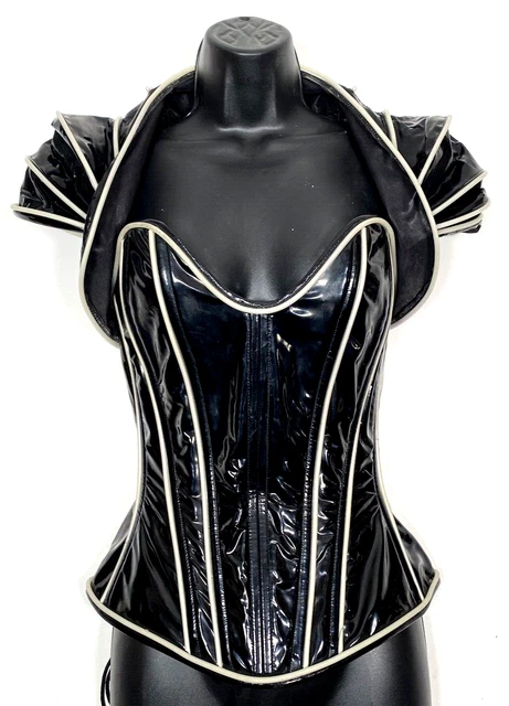 PVC OVERBUST CORSET / Bolero Jacket Cyber Goth BDSM Fetish Wear Vinyl ...