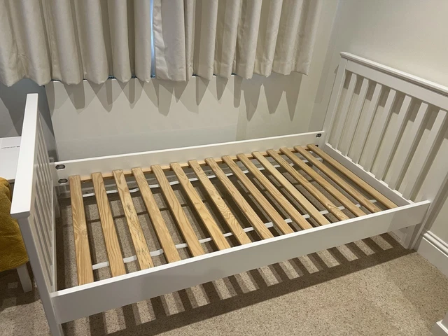 WOODEN SINGLE BED Frame with Mattress £78.68 - PicClick UK