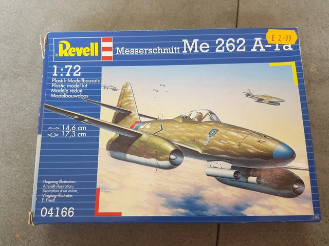 REVELL NO 04166 1:72 MESSERSCHMITT Me 262 A-1a- ALL PARTS SEALED ...
