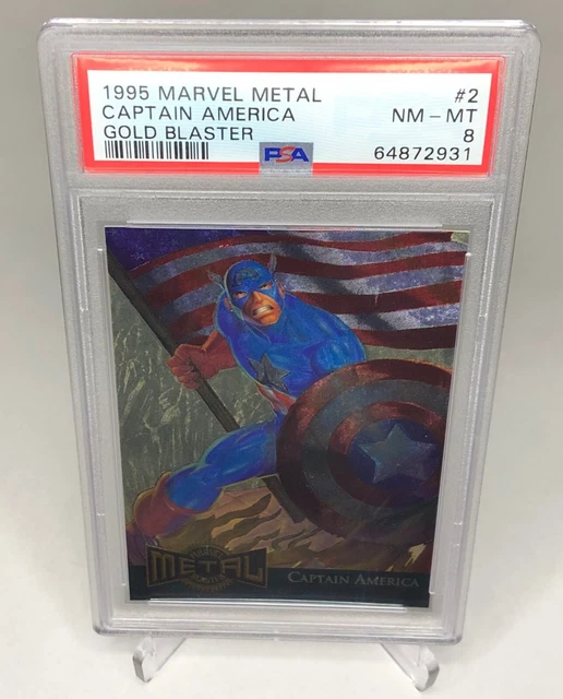 1995 MARVEL METAL Captain America Gold Blaster PSA 8 #2 EUR 20,99 ...