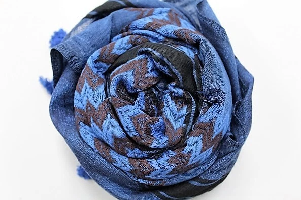 PALESTINE BLUE HIRBAWI Kufiya Palestinian Shwal Keffiyeh Shemagh Arab ...