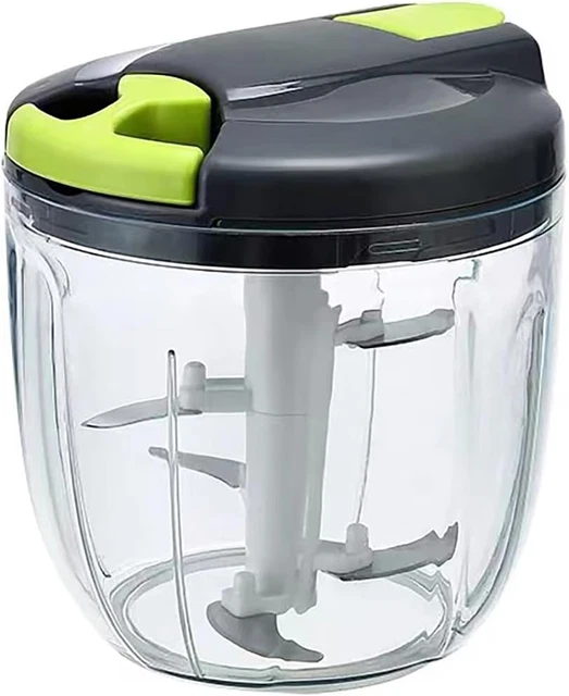 MANUAL FOOD CHOPPER Pull String,Hand Food Shredder with Stainless Steel ...