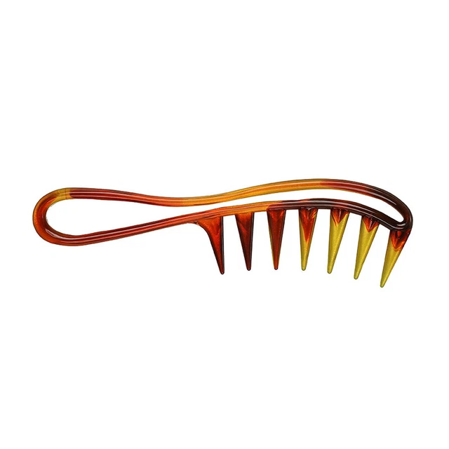 AMBER HAIR COMB Wide Tooth Shark Comb Anti-Static Curly Styling Combs H ...