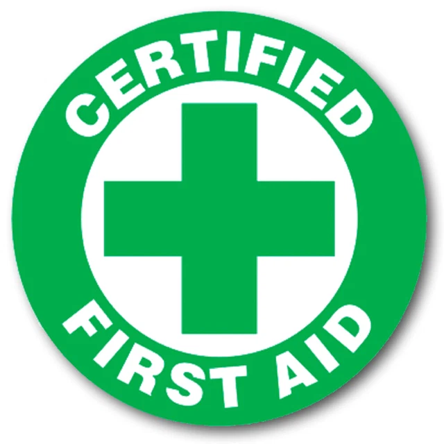 CERTIFIED FIRST AID 38 mm Button Badge Pin Backed First Aider Doctor ...