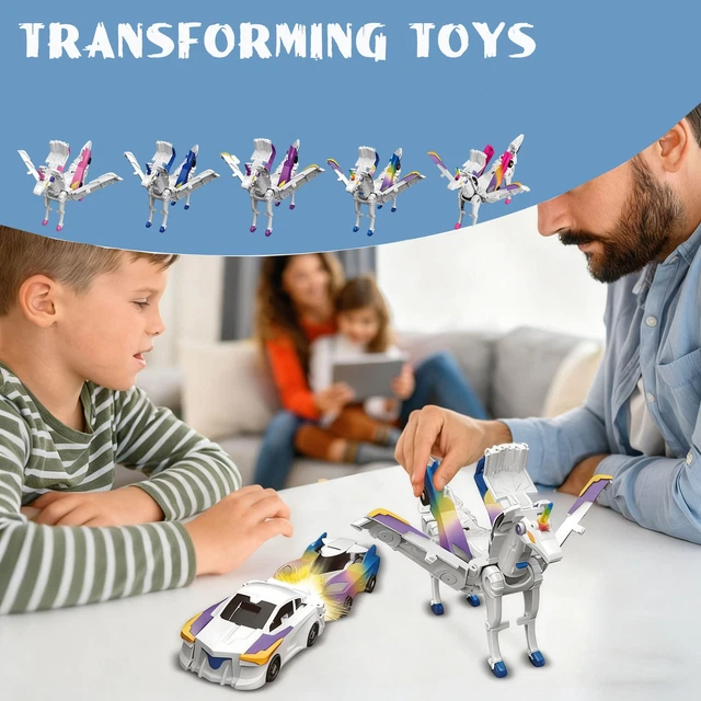 FLYING FLY HORSE Transformation Car Toy Boy's Collision Transformation ...