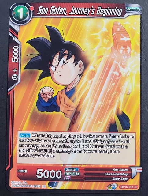 DRAGON BALL SUPER CCG Saiyan Showdown Son Goten, Journey's Beginning BT15-011 C EUR 1,12 ...