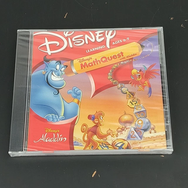 DISNEY MATH QUEST CD-ROM with Aladdin 1997 Win MAC PC Games Kids New ...