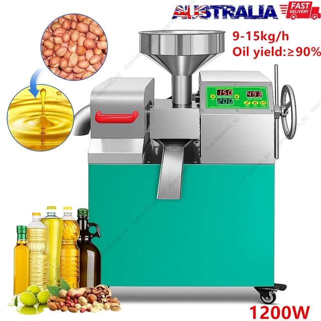 COMMERCIAL OIL PRESS Machine Automatic Oil Extractor 9-15kg/h Nuts ...