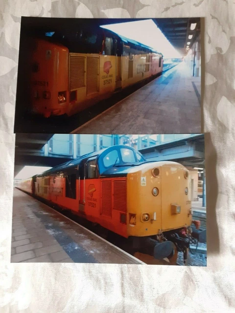 2 6X4 PHOTOS of Colas Rail Freight Class 37-37521 at Derby Railway ...