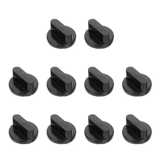 10 PCS PLASTIC Gas Stove Switch Knobs Black Rotary Control Accessories ...
