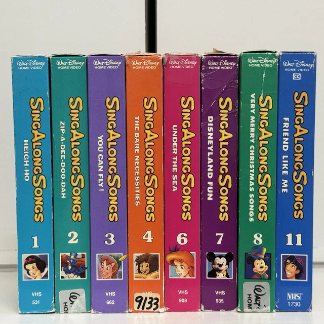 WALT DISNEY SING Along Songs VHS Tape Set Lot of 8 Disney Home Video ...