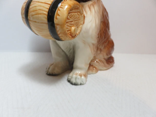 VINTAGE JAPAN INARCO St. Bernard ceramic dog planter with barrel ...