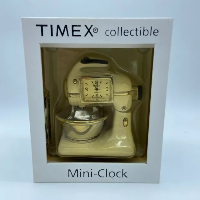 Vintage Timex Collectible Mini Clock White Kitchen Mixer And Bowl In Box New £23 60 Picclick Uk