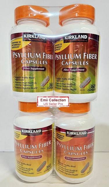 KIRKLAND SIGNATURE PSYLLIUM Fiber 360 Capsules 2 sets/4 bottles EUR 77 ...