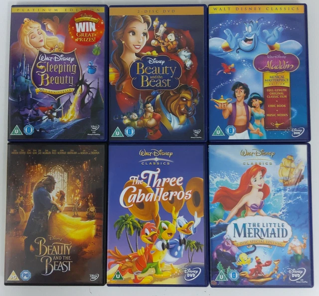 DISNEY DVD BUNDLE Of 6 Dvds Including Aladdin , Little Mermaid Ect £3. ...