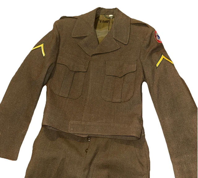 VINTAGE WORLD WAR II Wool Field Uniform Jacket Pants Green size Large ...