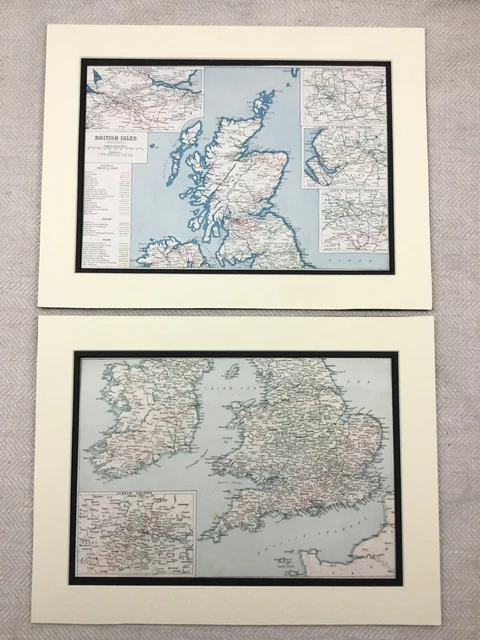 1920 ANTIQUE PRINTS Map of The British Isles Great Britain Railway ...