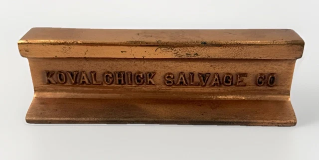 VTG 1978 KOVALCHICK Salvage Co Railroad Rail Heavy Paperweight Copper ...