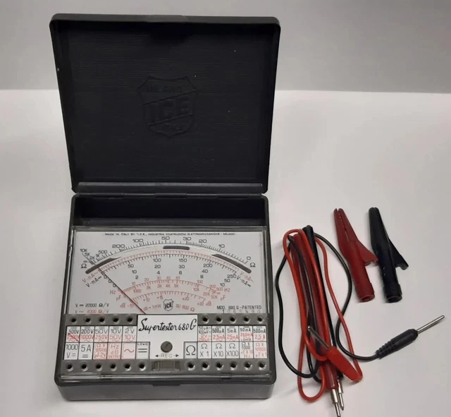 VINTAGE ICE SUPERTESTER 680G Analog Multimeter Tips Clamps Instructions ...