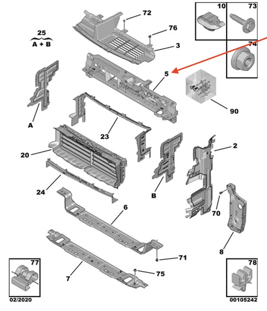 PEUGEOT 3008 PANNEAU Avant Crossmember 9829226780 NEUF AUTHENTIQUE EUR ...