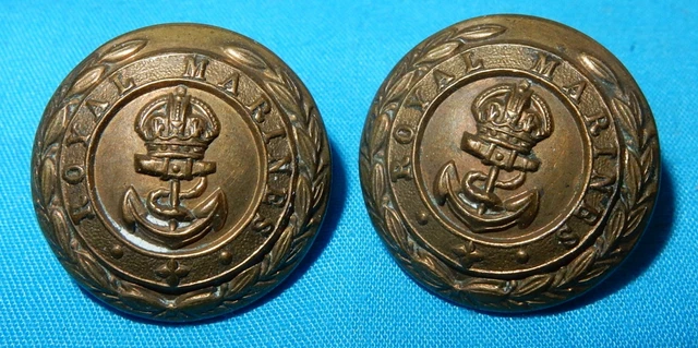 2 X FINE WW2 ROYAL MARINES UNIFORM BUTTON LOT By SMITH & WRIGHT WORLD ...
