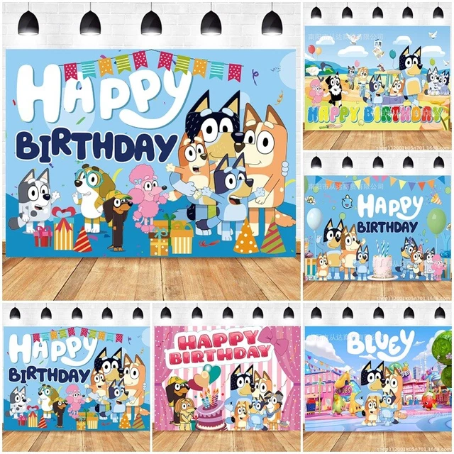 3D BLUEY BACKDROP Birthday Party Banner Studio Home Background Decor ...