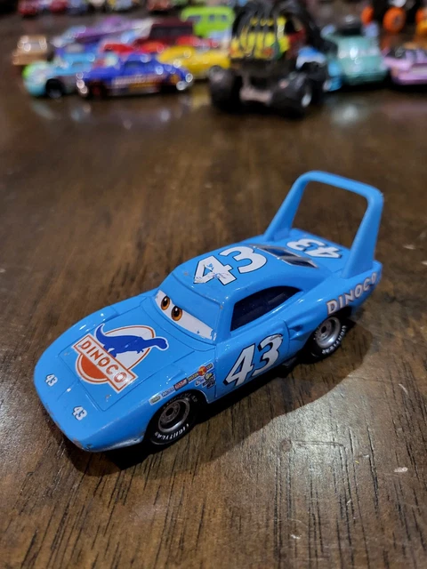 MATTEL DISNEY PIXAR Diecast Metal Cars KIng Dinoco #43 Blue Used Die ...