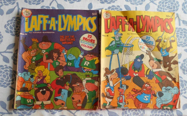 #LL. TWO(2) HANNA BARBERA COMICS - LAFF-A-LYMPICS No. 4 & 5 - MURRAY ...