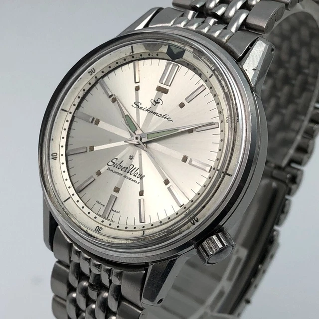 VINTAGE 1962 SEIKO Seikomatic Silver Wave Rare dial J12082 Automatic ...