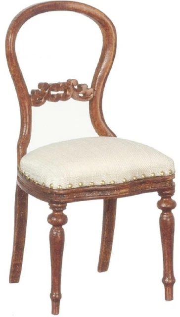 MAISON DE POUPÉES Ballon Arrière Côté Chaise JBM Miniature Noyer Manger Meubles EUR 79,36 ...