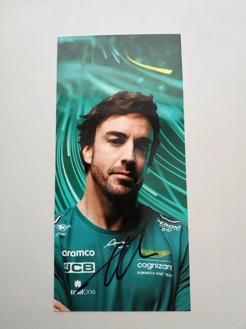 FERNANDO ALONSO SIGNED 2023 Aston Martin F1 official sponsor card ...