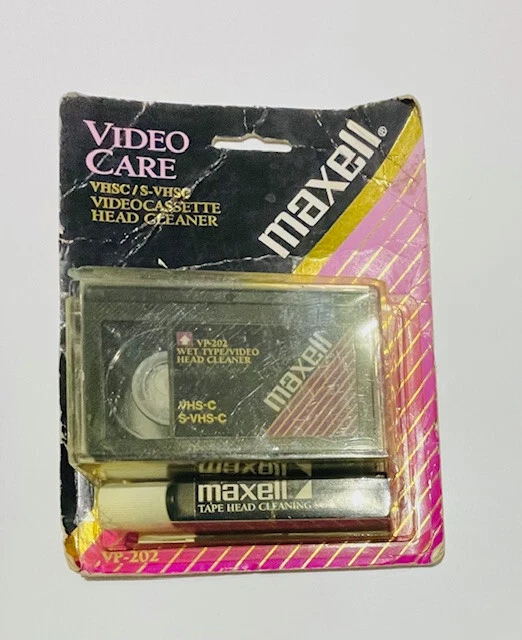 MAXELL VHS-C S-VHS-C Video Cassette Head Cleaner Kit VP-202 BRAND NEW ...