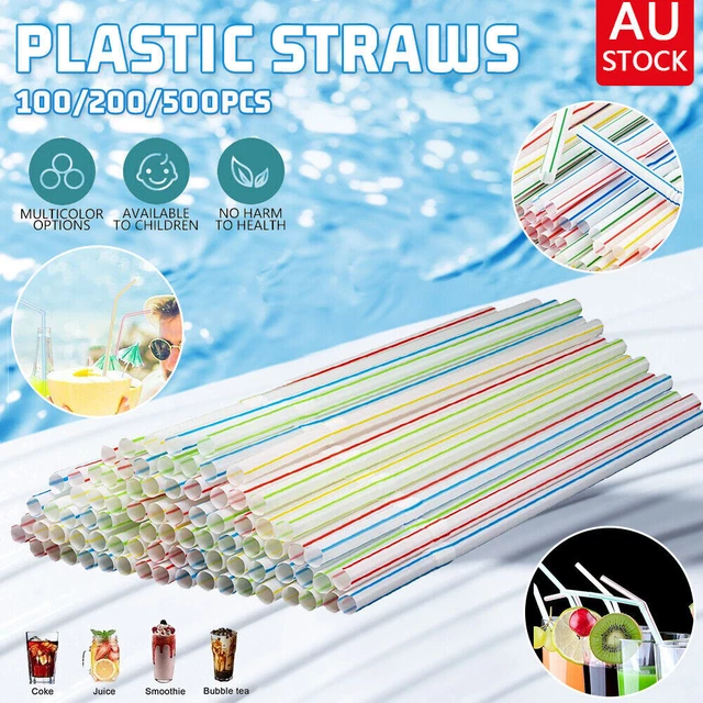 PP MATERIAL STRAWS Bendy Colourful Drinking Pipette Restaurant Flexible ...